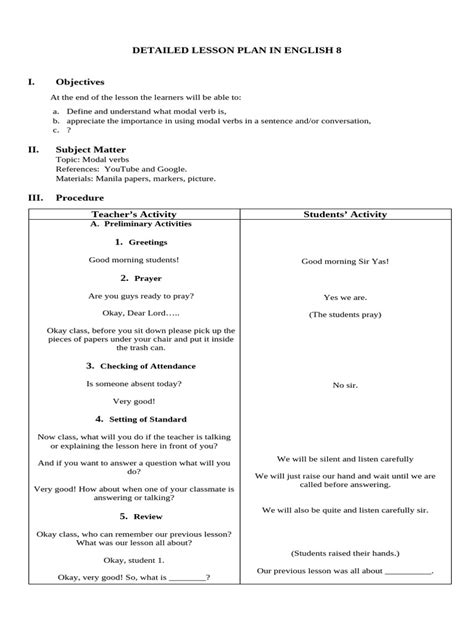 Lesson Plan042457 Pdf Verb Syntax