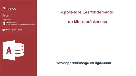 Microsoft Access 2016 Présentation De Linterface Youtube