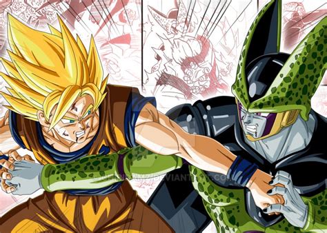 Goku Vs Cell Dragon Ball Personagens De Anime Dragon