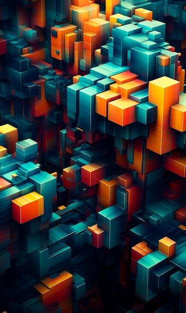 Premium Photo Abstract D Blocks And Cubes Floating In Chaotic Manner