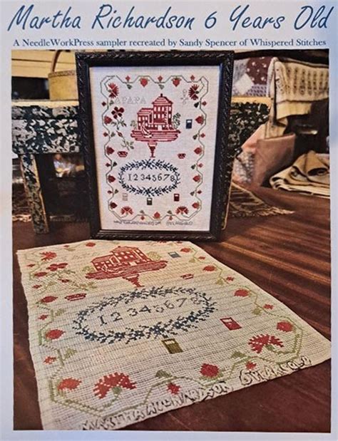 Martha Richardson 6 Years Old Antique Reproduction Sampler Pattern Country Sampler Spring