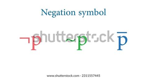 difference negation symbol logic mathematics resources stock vector