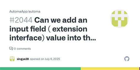 Can We Add An Input Field Extension Interface Value Into The