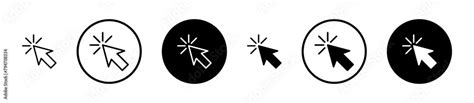 cursor vector icon set mouse click arrow line icon computer pointer