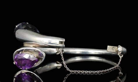 Enrique Ledesma Mexican Silver And Sapphire Bracelet Taxco Modernist