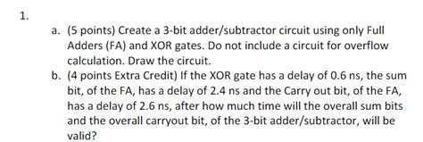 Solved A Points Create A Bit Adder Subtractor Circuit Chegg