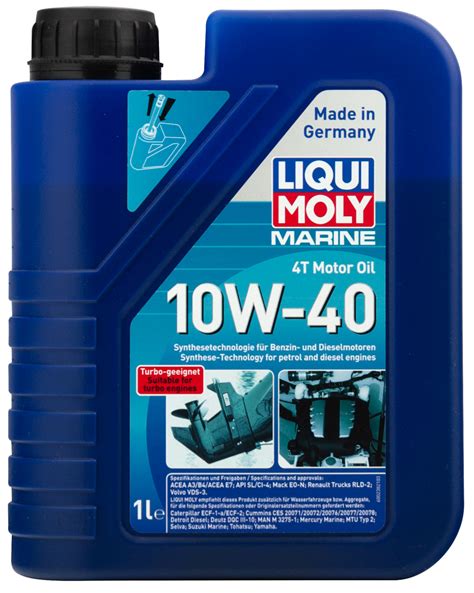Синтетическое моторное масло для лодок Marine 4T Motor Oil 10W-40 1 л ...