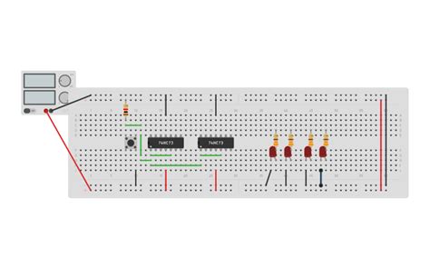 Circuit Design Contatore Modulo 10 Tinkercad