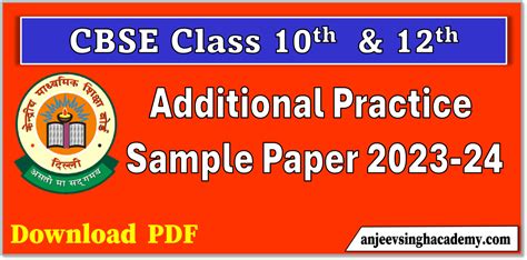 Cbse Class 12 Informatics Practices Sample Question Papers Anjeev Singh Academy