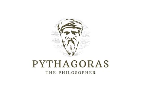 Pythagore Le Philosophe Tête De Logo Modèle De Conception Dicône Illustration Vectorielle Plate