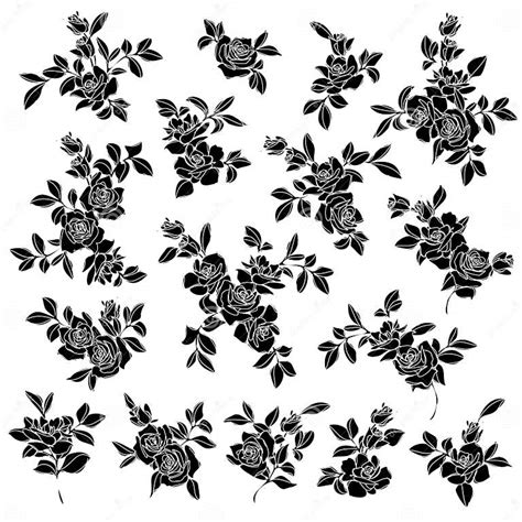 Abstract And Cute Rose Material Collection Stock Vector Illustration Of Simplistic Abstract