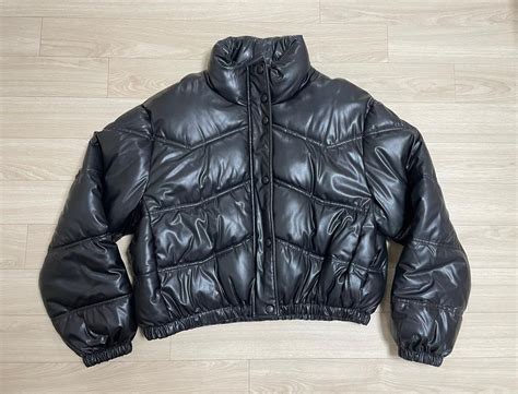 자라 에코 레자 유광 크롭패딩 헬로마켓