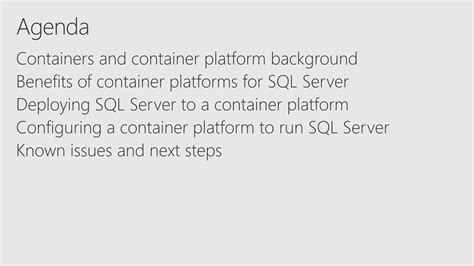 Microsoft Ignite 2017 Sql Server On Kubernetes Swarm And Open Shift