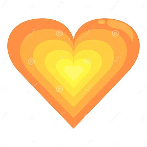 Big Orange Heart Showing Love And Passion With Smaller Hearts Inside