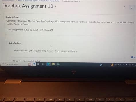 Instructions Complete Relational Algebra Exercises