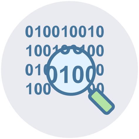 Binary Code Digital Encryption Magnifier Security Icon Download