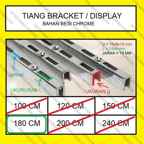 Jual Tiang Bracket 180 Cm Rel Bracket Tiang Rel Breket Display Shopee