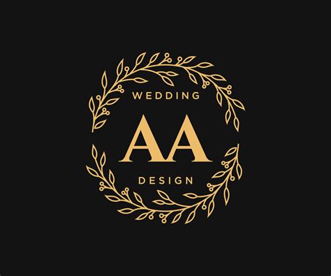 Aa Initials Letter Wedding Monogram Logos Collection Hand Drawn Modern Minimalistic And Floral