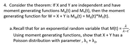 Solved 4 Consider The Theorem If X And Y Are Independent