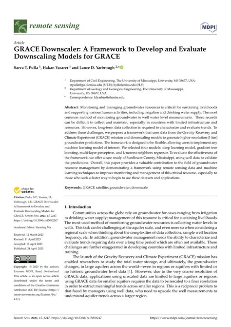 Pdf Grace Downscaler A Framework To Develop And Evaluate Downscaling Models For Grace