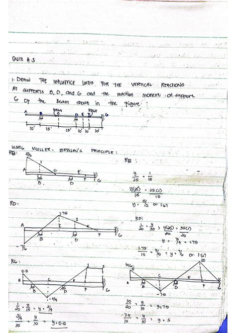 Solution Draw The Influence Lines For The Vertical Reactions At Supports B D And G And The
