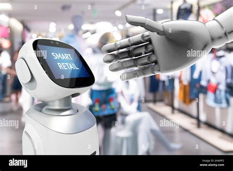 Smart Retail Sales And Crm Robot Assistant Or Adviser Technology Stock