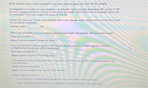 Solved NOTE Answers Using Z Scores Rounded To Or More Chegg
