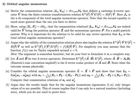 Orbital Angular Momentuma ﻿derive The Commutation