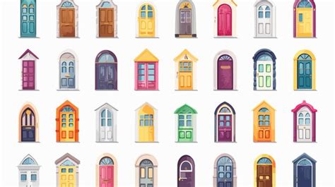 Colorful Mix Icon For Door Flat Vector Premium Ai Generated Vector