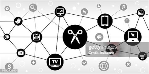 Scissors Internet Communication Technology Triangular Node Pattern