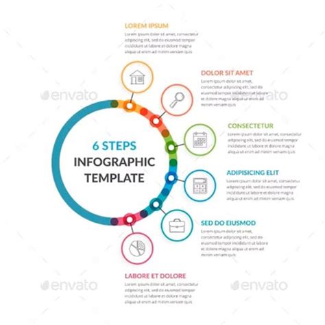 Infographic Template With Six Steps MasterBundles