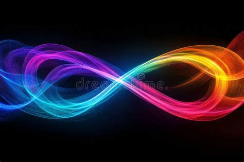 Colorful Wave Patterns In Vibrant Hues Flowing Smoothly Against A Dark Background Stock Image
