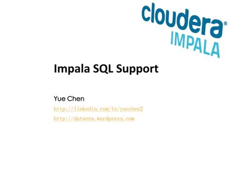 Impala Sql Support Pdf Databases Computer Software And Applications