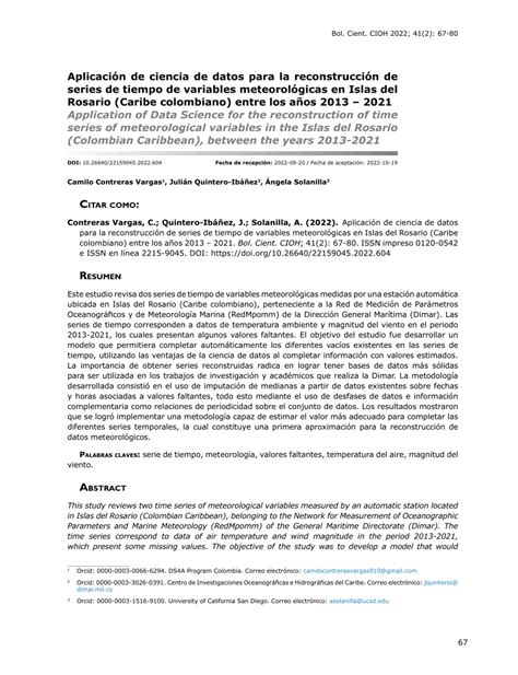 Pdf Application Of Data Science For The Reconstruction Of Time Series Of Meteorological