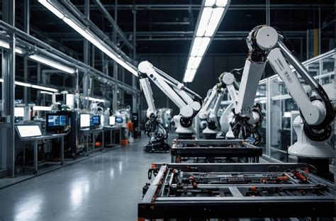 Premium Photo Industrial Automation With Robotic Arms