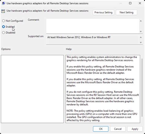 Graphics Card Acceleration Settings On Remote Desktop