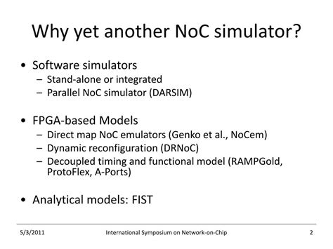 ppt dart a programmable architecture for noc simulation on fpgas