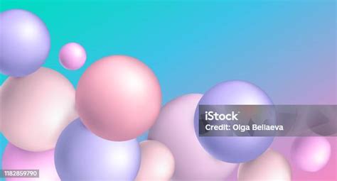 다채로운 3d 공 벡터 수평 배경입니다 기포에 대한 스톡 벡터 아트 및 기타 이미지 기포 동화 배경 주제 Istock