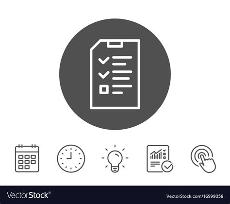 checklist document line icon file sign royalty free vector