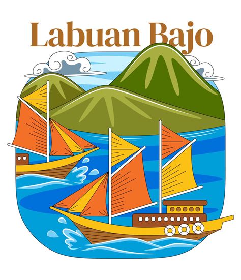 Labuan Bajo Vector Illustration 10635254 Vector Art At Vecteezy