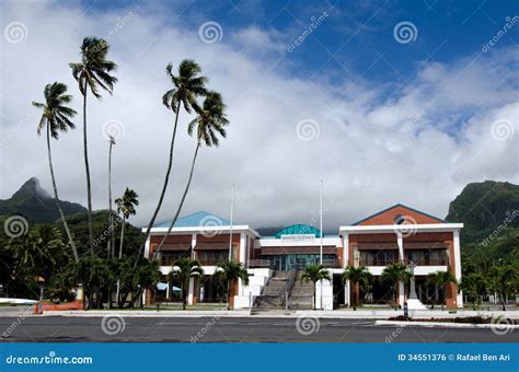 Cook Islands Minister Of Justice Building In Avarua Rarotonga Editorial