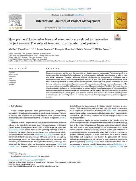 How Partnerships Knowledge Base And Complexity Are Related To