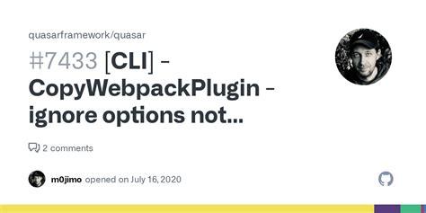 [cli] copywebpackplugin ignore options not working · issue 7433
