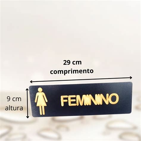 Placa Sinalização Indicativa Aviso Modelo Banheiro Feminino De Madeira