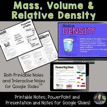 Mass Volume And Relative Density For Google Slides And PowerPoint