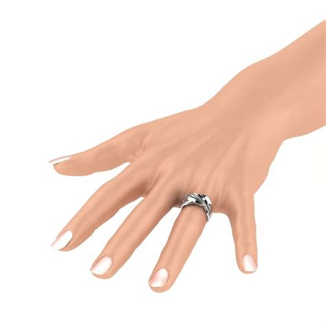 Beli Glamira Cincin Cedille Dalam Bulat Potongan Perak Putih Berlian Hitam 0 16 Karat Glamira