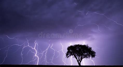 The Night Becomes A Canvas For The Elemental Forces Of The Universe Stock Illustration