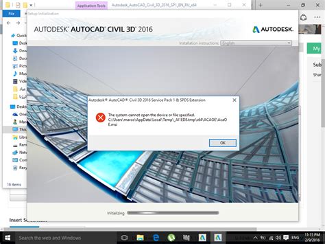 The System Cannot Open The Device Or File Specified Civil 3d 2016