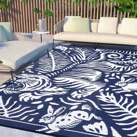 Hugear Reversible Straw Outdoor Plastic Rugs Waterproof Indooroutdoor
