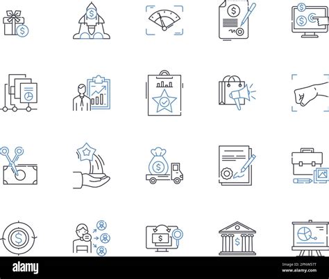 Digital Storefronts Line Icons Collection E Commerce Virtual Online Marketplace Platform